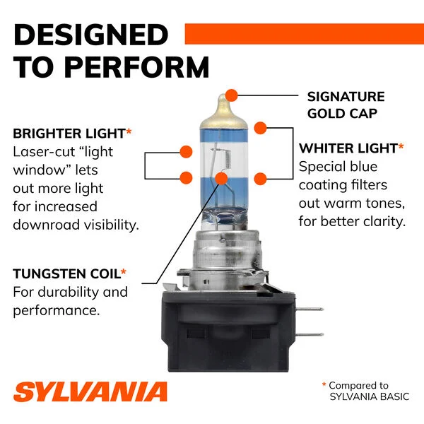SYLVANIA H11B SilverStar ULTRA Halogen Headlight Bulb, 2 Pack - Sylvania